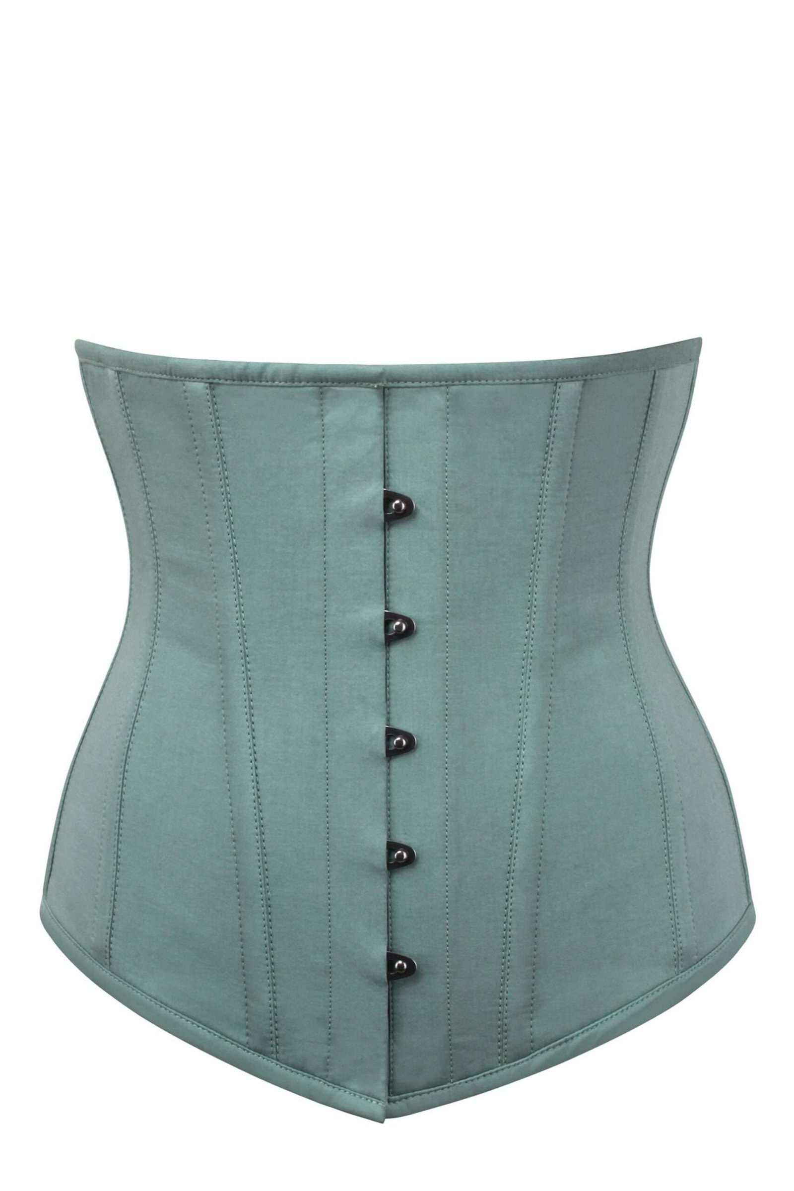 Half Sage green longline corset - Curvy Corset